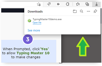 Typing Coach 11 Download Instructions for Edge Browser